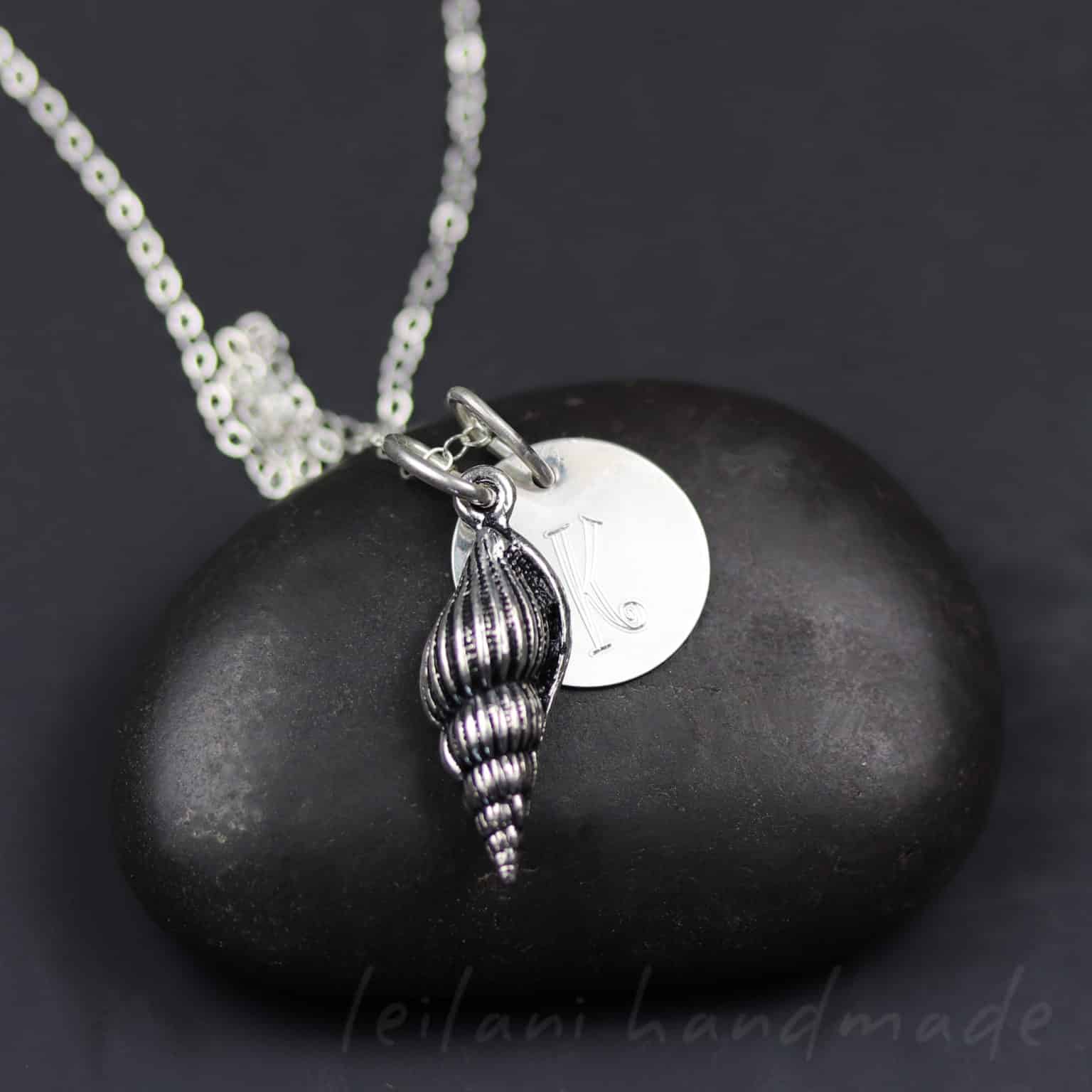 Spindle Shell Necklace - Personalized - leilani handmade