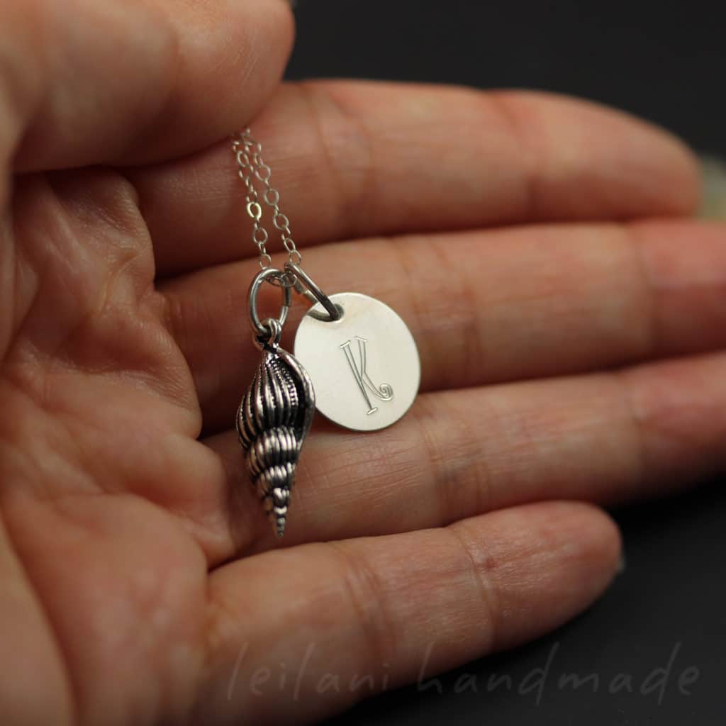 Spindle Shell Necklace - Personalized - leilani handmade